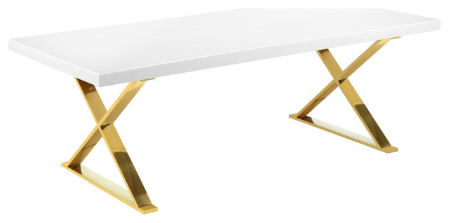 Alexa Dining Table White/Gold - Contemporary - Dining Tables - by ...