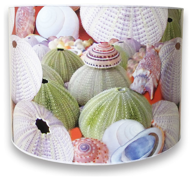 Decorative Handmade Lamp Shade, Beach Shells Design, 10"x10"x8 - Beach ...