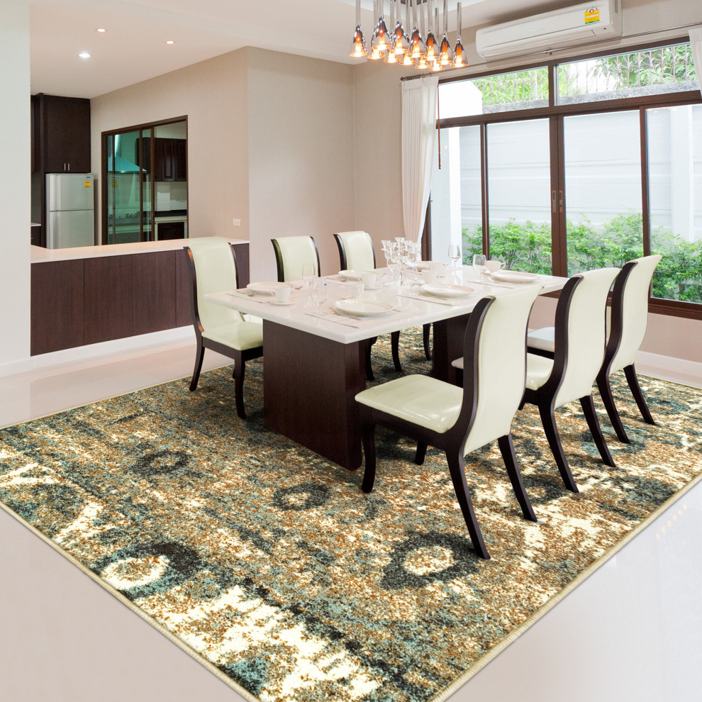 Rosemont Modern Abstract Colorfast Area Rug, 8 Ft. X 10 Ft ...
