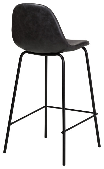Smart Counter Stool, Black Leather - Midcentury - Bar Stools And ...