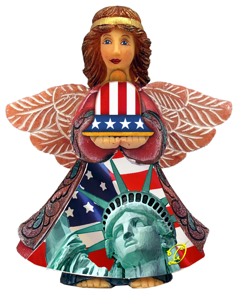 Patriotic Angel Figurine - Traditional - Decorative Objects And ...