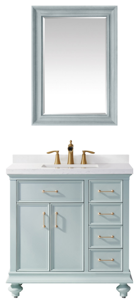 Charlotte Vanity with Composite Stone Countertop, 36" - Traditional ...