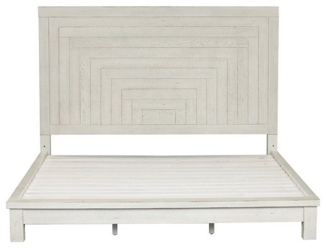 Modern Farmhouse White King Platform Bed - Farmhouse - Platform Beds ...