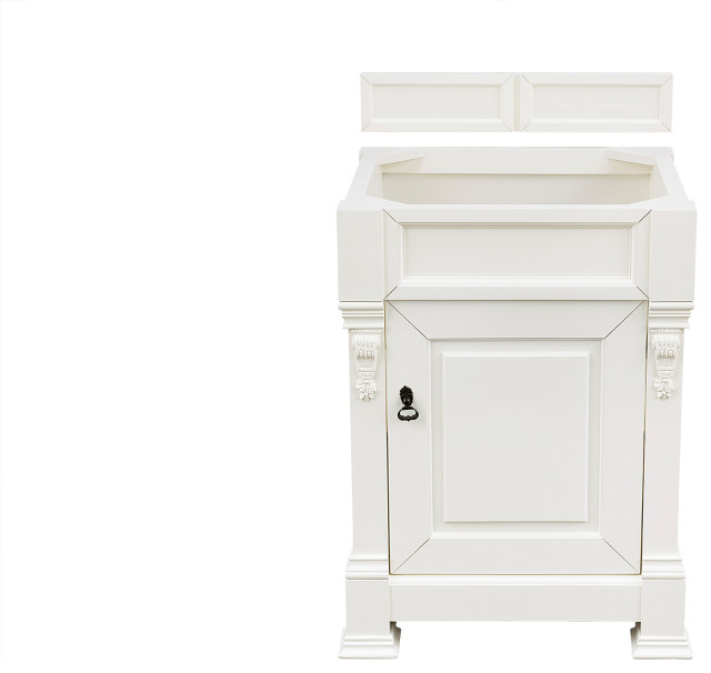 Brookfield 26" Bright White Single Vanity - Traditional - Bathroom ...