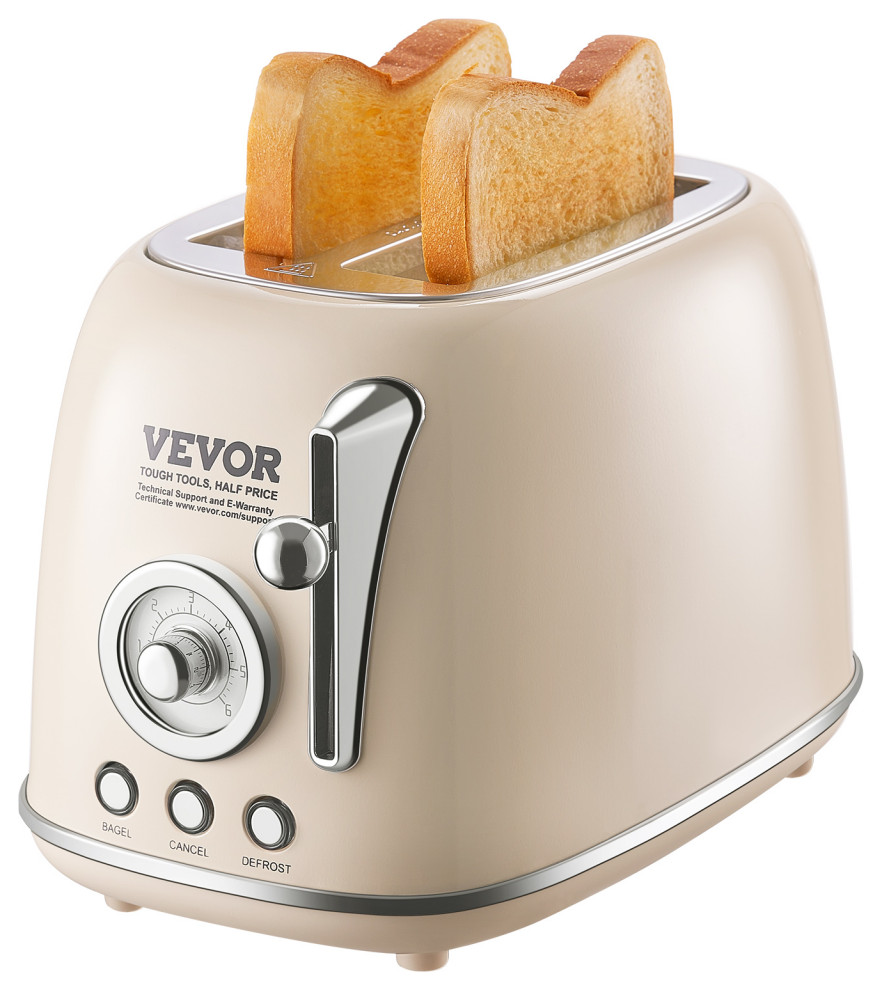 VEVOR 2 Slice Stainless Steel Toaster Cancel Defrost Bagel with ...