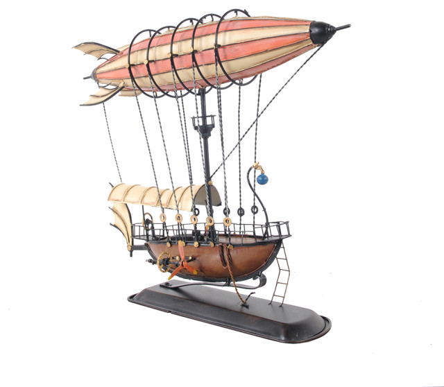 Steampunk Airship Model Collectible Metal scale model Airplane - Beach ...