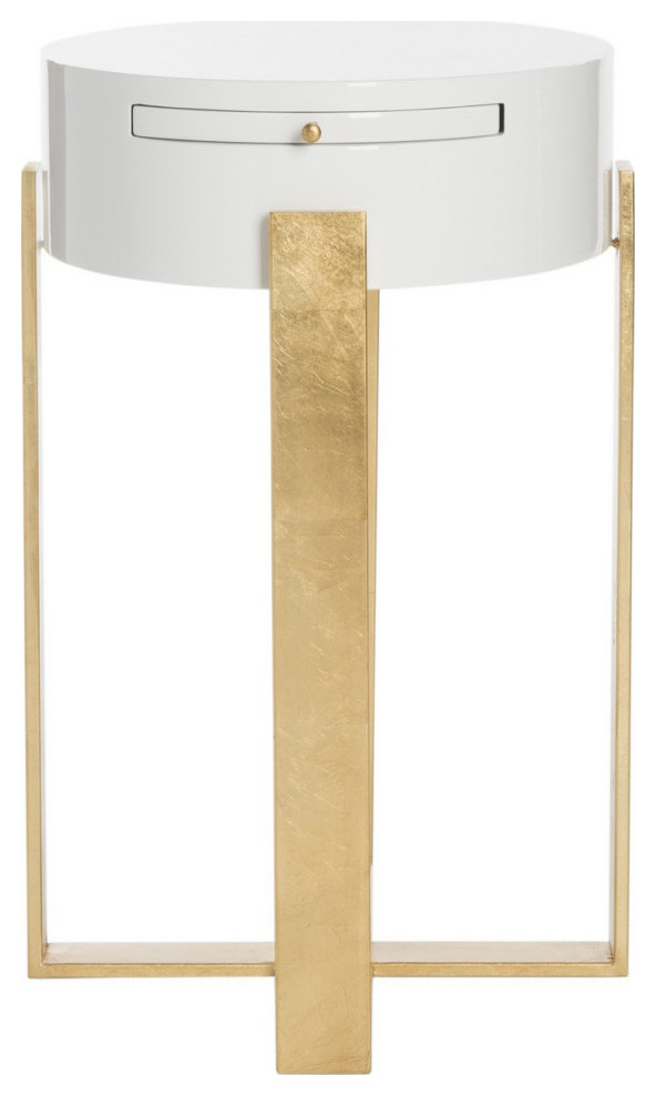 Laurie Lacquer Side Table, White - Contemporary - Side Tables And End ...