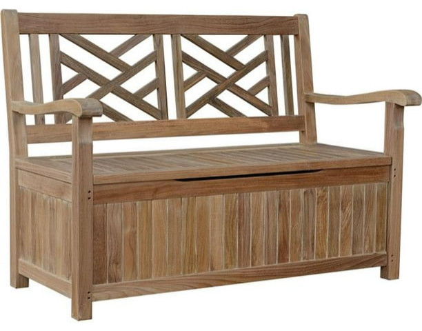 Anderson Teak Vilano Storage Bench - Transitional - Outdoor Benches ...