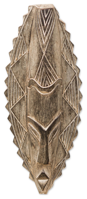 Novica Handmade Lucky Mask African Wood Mask - Tropical - Wall ...