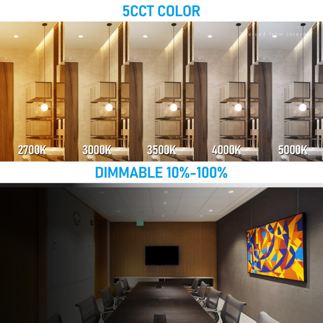 4 Pack 4" 5CCT Fire Rated LED Recessed Lights, Deep Baffle Downlights ...