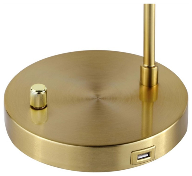 Coaster Merrick Contemporary Metal Round Arched Table Lamp in Gold ...