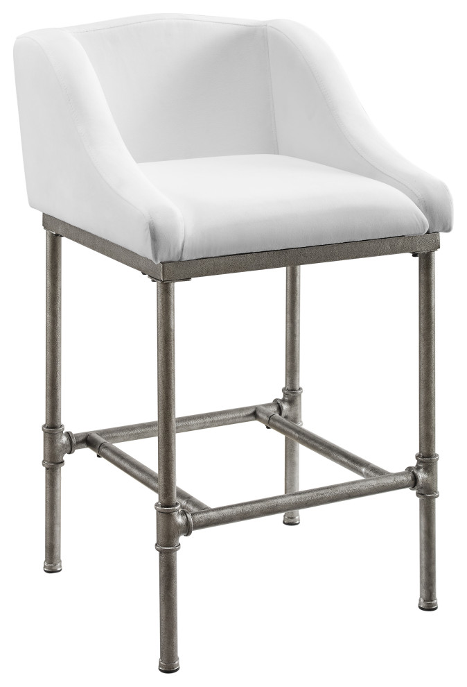 Hillsdale Dillon Modern Low Profile Wingback Metal Stool, Counter ...