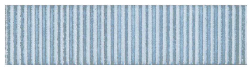 Soldeu 3"x12" Light Blue Polished Subway Wall Tile, Sample Swatch ...