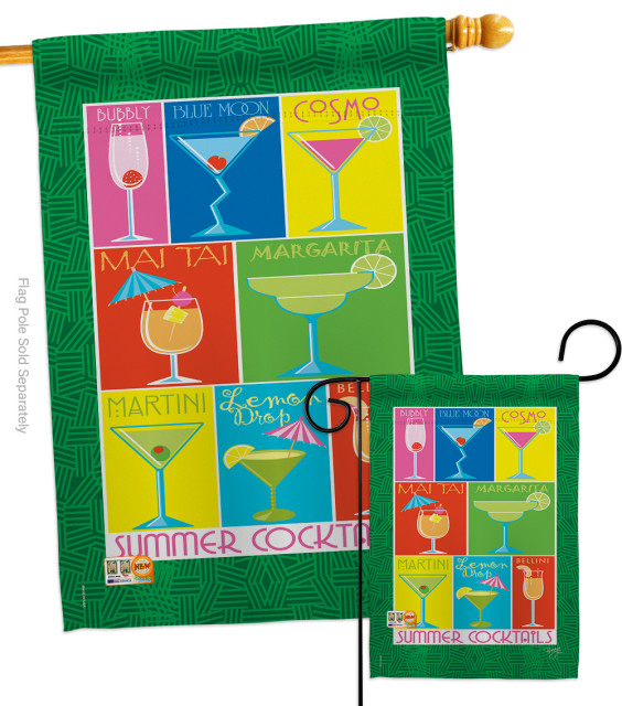 Summer Drinks Happy Hour & Drinks Beverages Flags Set, 28" X 40" X 0.1 ...