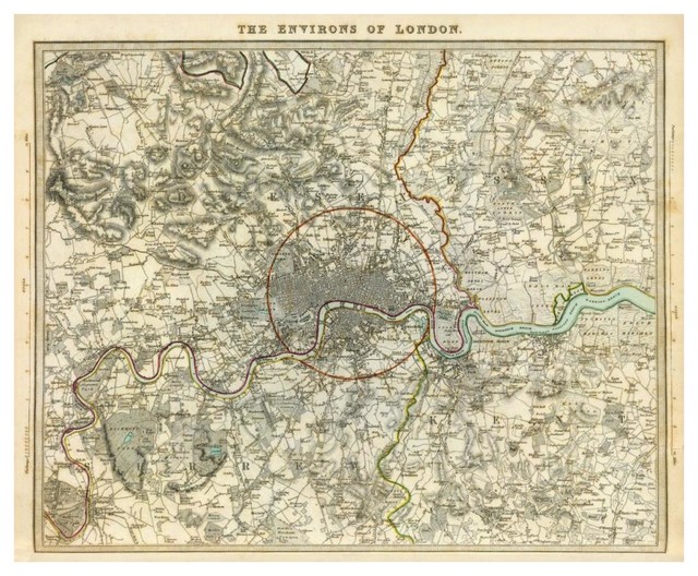 "London, England, 1832" Paper Art, 18"x15", 42"x35" - Contemporary ...