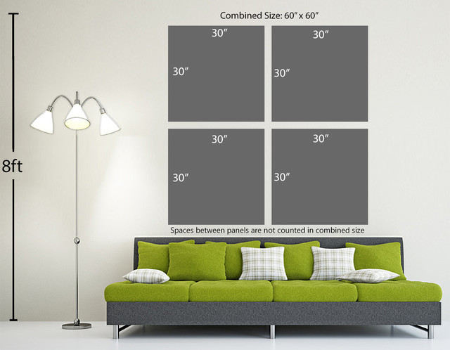 Red Fantasy Forest Canvas Print 4 Panel Split, Quad Wall Art, 60x60 ...