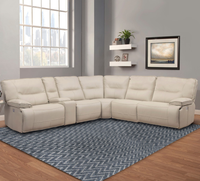 6 Piece Modular Power Reclining Sectional With Power Adjustable ...