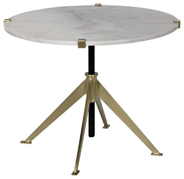 NOIR Furniture Edith Adjustable Side Table, Large, Antique Brass Finish ...