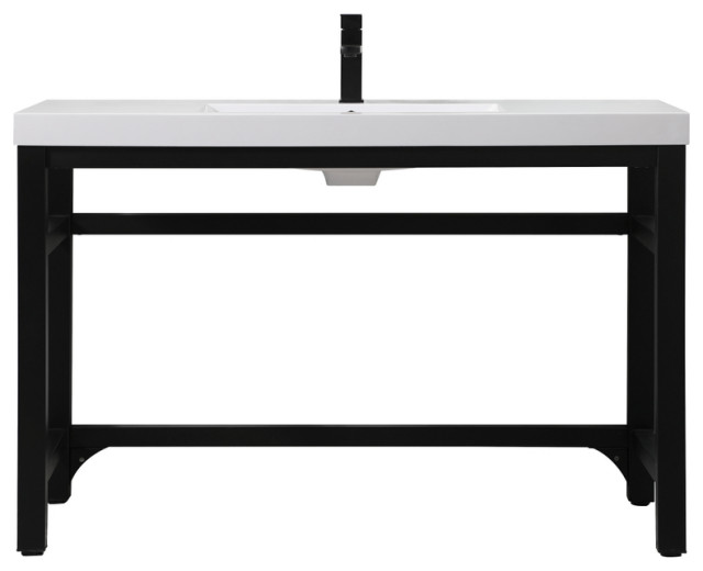 Elegantvf14548Bk 48" Ada Compliant Single Bathroom Metal Vanity in ...