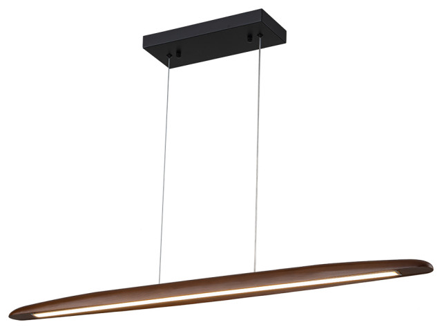 Modern Wood Liner LED Kitchen Island Light Pendant - Modern - Pendant ...