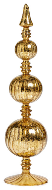 Jewel Glass Christmas Tabletop Finial, Gold - Holiday Accents And ...