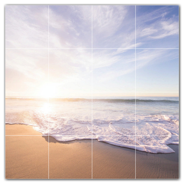 Beach Ceramic Tile Wall Mural HZ500059, 24" Wide x 24" High - Beach ...