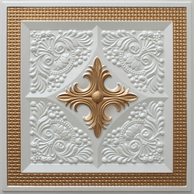 Pearl White Gold 3D Ceiling Panels, 2'x2' - Modern - Ceiling Tile - by ...