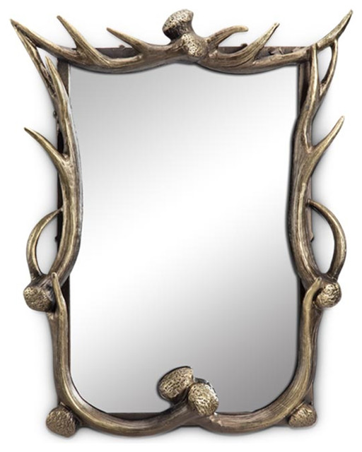 Antler Wall Mirror - Rustic - Wall Mirrors - by Imtinanz, LLC | Houzz