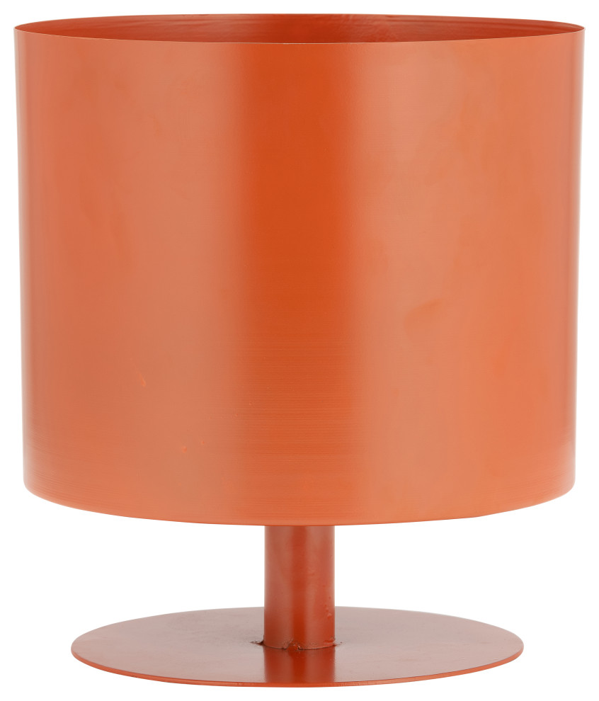 Ec Metal, 10", Flat Round Base Planter, Burnt Orange, 10x10x11 inches ...