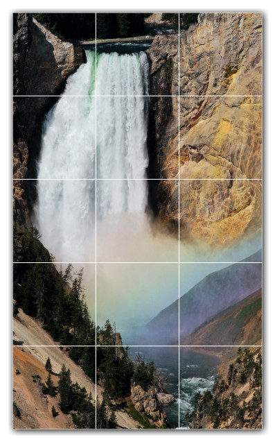 Waterfalls Ceramic Tile Wall Mural HZ501116, 36" Wide x 60" High ...