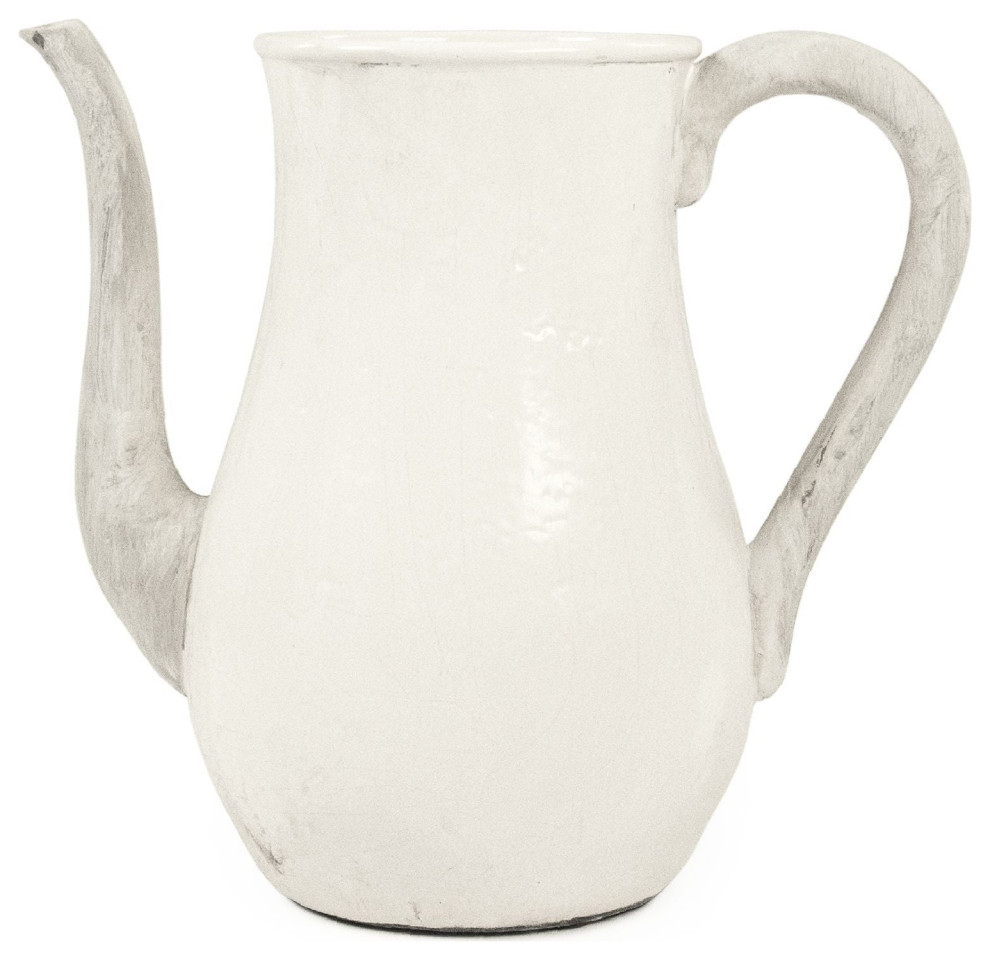 Distressed White Pitcher - Pitchers - by Hudson Home Decor | Houzz