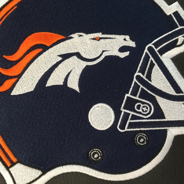 Denver Broncos Helmet Task Chair With Arms Black Mesh Ergonomic ...