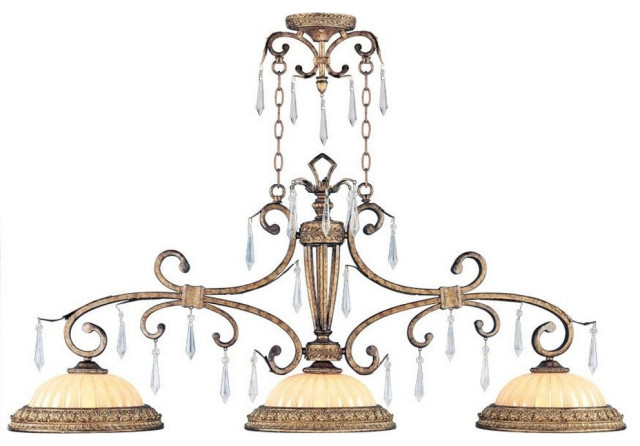 Conifer Mews3 Light Island, Glam Style13"Wx22.5"H - Victorian - Kitchen ...