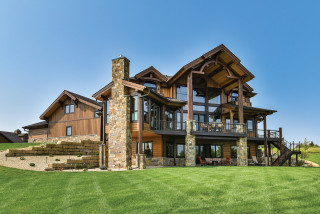 Minnesota Timber Home - The Wright County Residence - Rustic - Exterior ...