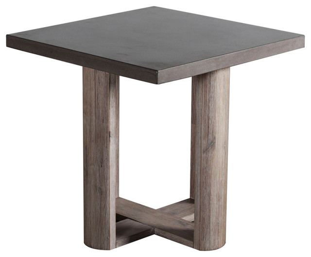 Concrete Top Square Side Table - Industrial - Outdoor Side Tables - by ...
