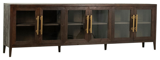108″ Dark Long Sideboard Cabinet - Industrial - Buffets And Sideboards ...