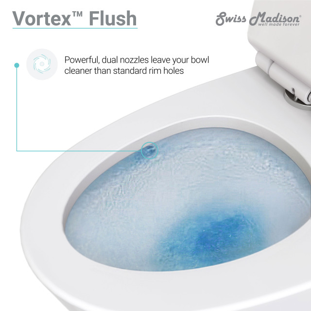 Ivy One-Piece Toilet, Dual Vortex Flush, 1.1/1.6 GPF - Contemporary ...
