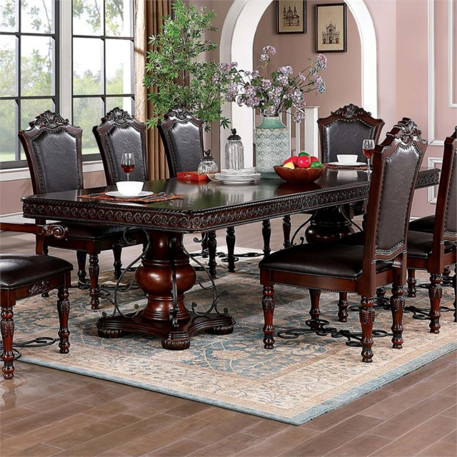 Furniture of America Exa Traditional Wood Expandable Dining Table in ...