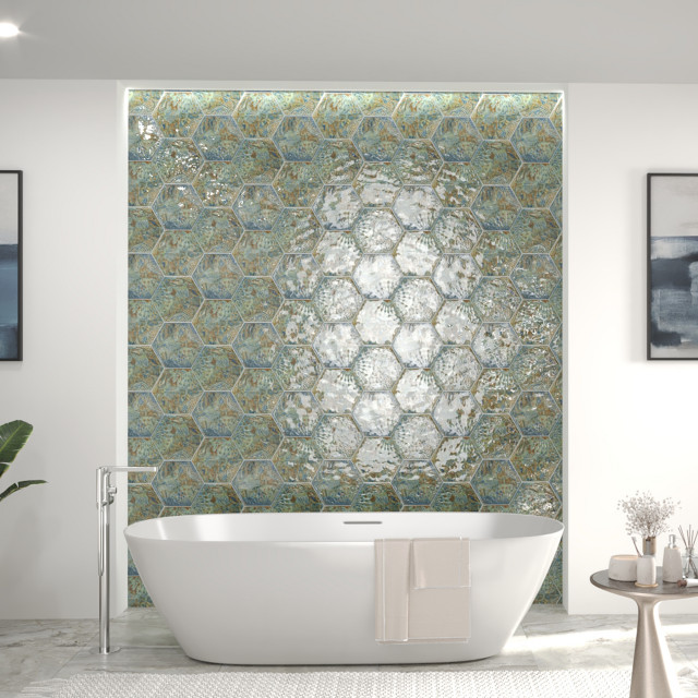 Gaudi React Hex Ocean Porcelain Floor and Wall Tile - Contemporary ...