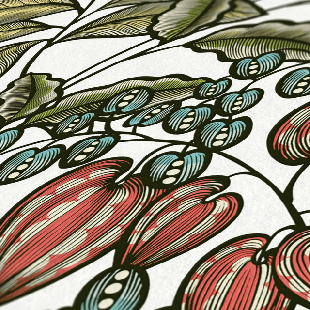 Leif White Vine Trail Wallpaper, Swatch - Contemporary - Wallpaper - by ...