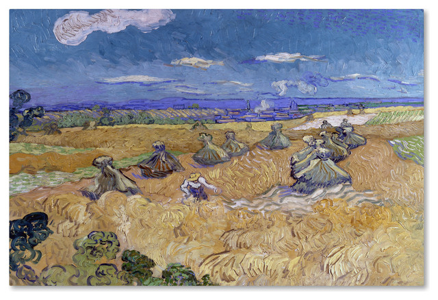 Van Gogh 'Wheat Fields With Reaper At Auvers' Canvas Art, 24"x16 ...