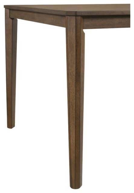 Transitional Dining Table, Rectangular Top With Clipped Corners, Medium Walnut - Transitional ...