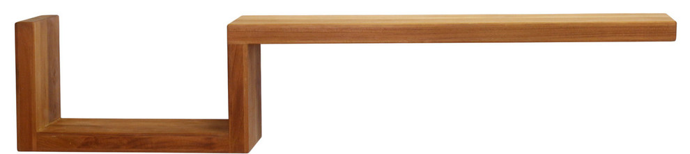 Manada™ Contemporary Teak Wall Shelf - Transitional - Display And Wall ...
