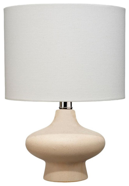 Curvy Pebbled Beige Ceramic Table Lamp Neutral 12.5 in Contemporary Low ...