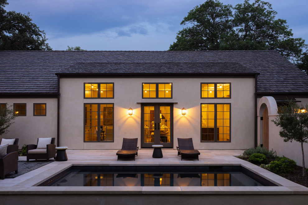 Welcoming Backyard Pool - Built by Oakman - French Country - Patio ...