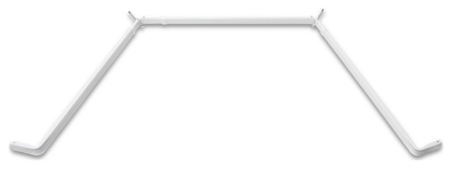 Single Bay Window Lockseam Curtain Rod, White - Transitional - Curtain ...