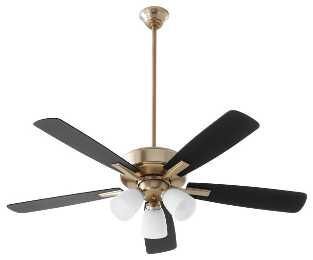 Ovation Traditional Ceiling Fan, Aged Brass - Transitional - Ceiling ...