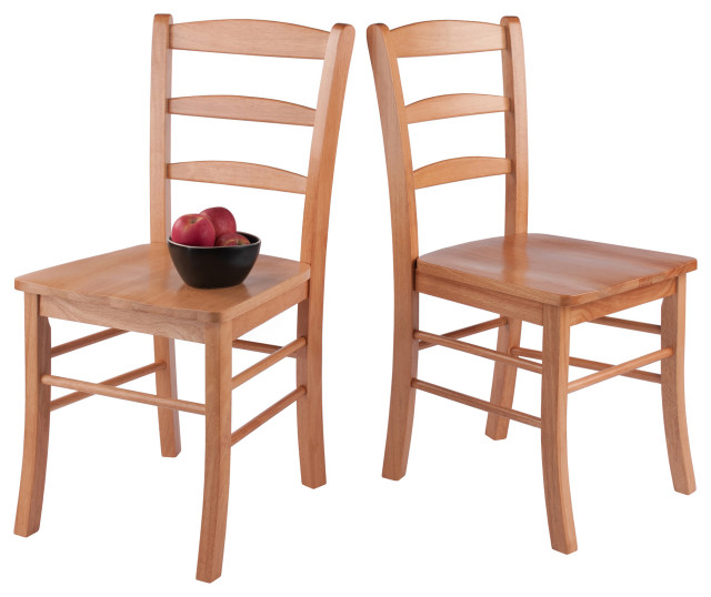 Benjamin Ladder-back Chairs, 2-Pc Set, Light Oak - Transitional ...