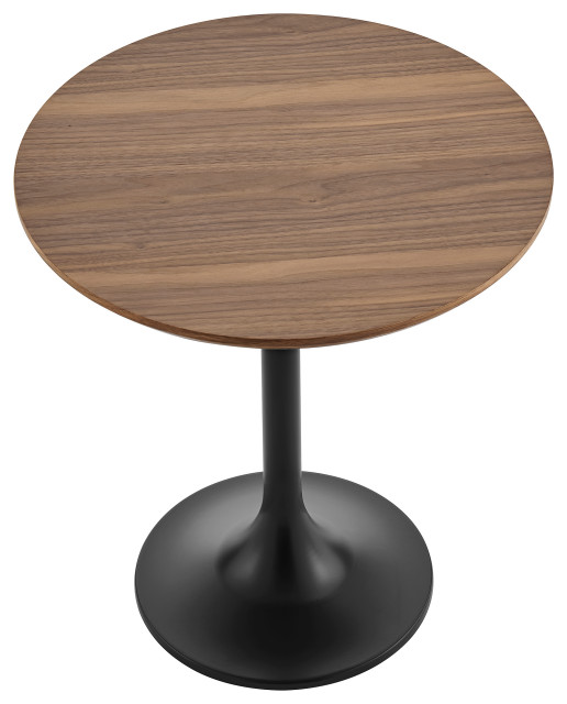 Astrid Side Table with Oak Veneer Top and Matte Black Base - Midcentury ...