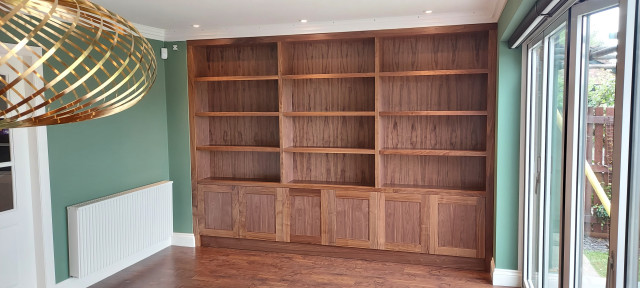 Fitted Bookcase with Cupboard Storage in American Black Walnut ...